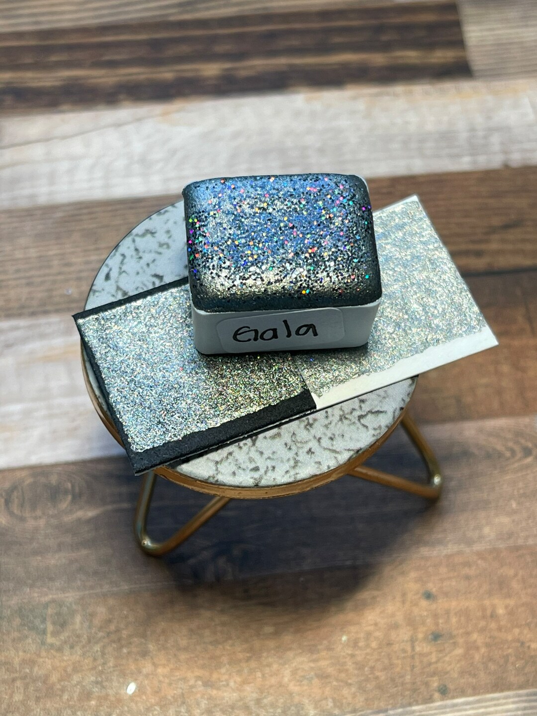 Gala - Metallic Gray Handmade Watercolor Pans - Handmade Watercolor ...