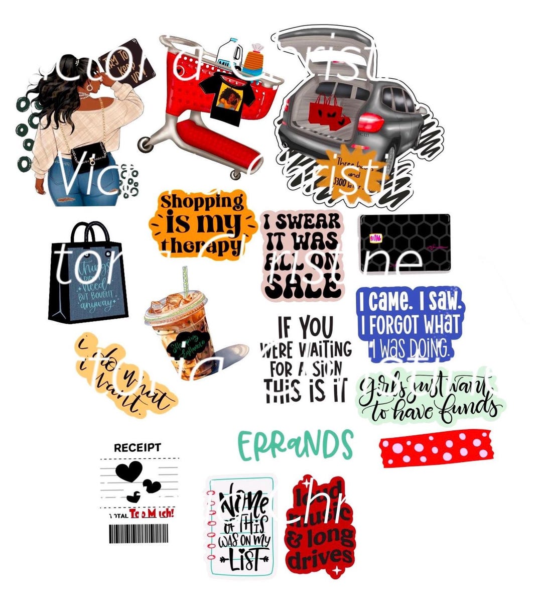 Errand Run Sticker Pack - Black Girl Stickers - Handmade African ...
