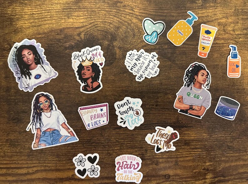 Beautifully Loc’d Sticker Pack- Black Girl Planner Stickers - Black ...