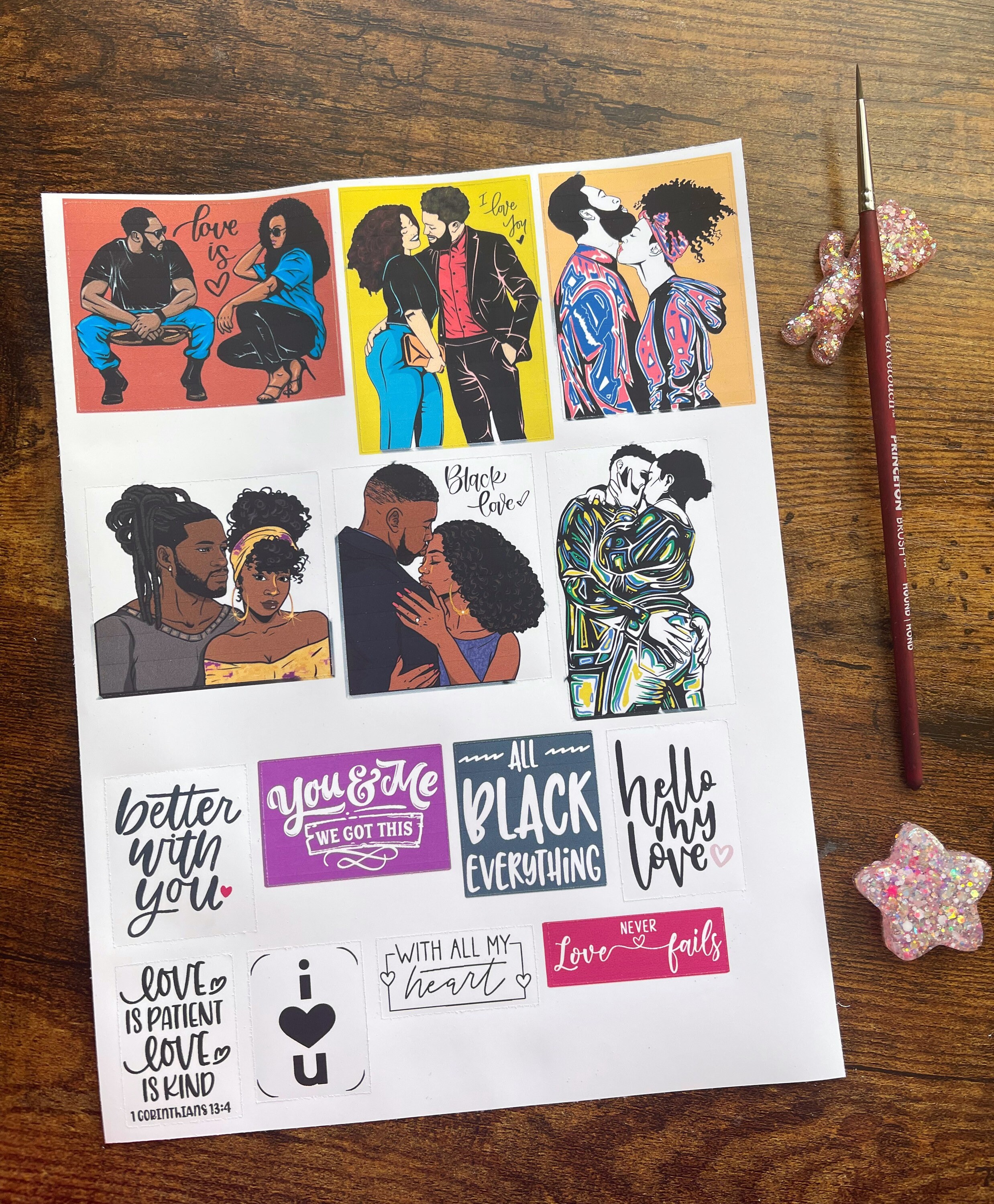 Black Love Stickers-happy Planner Stickers Couple Goals - Etsy