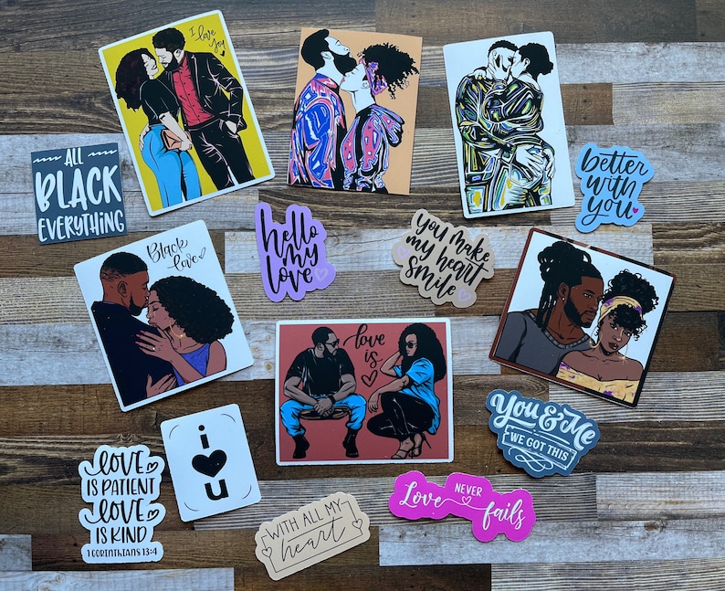 Black Love Stickers-happy Planner Stickers - Couple Goals Stickers ...