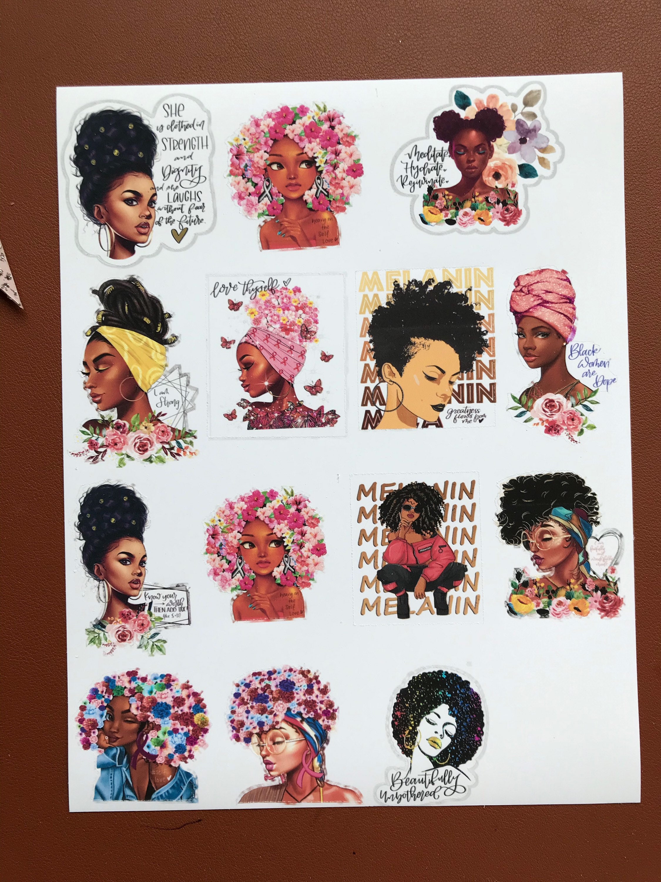 Black Woman Stickers African American Happy Planner Stickers - Etsy