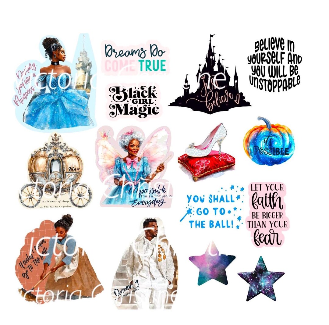Once Upon a Time - A Black Fairytale Sticker Pack - Black Girl Planner ...