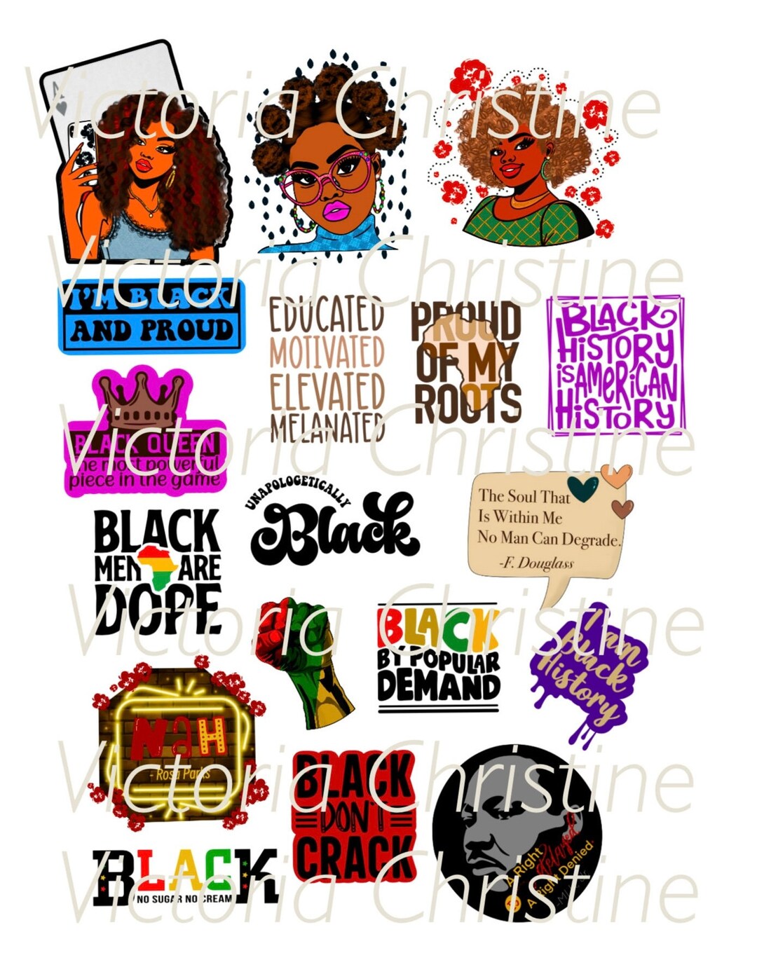 My Roots Sticker Pack - Black History Handmade Stickers - African ...