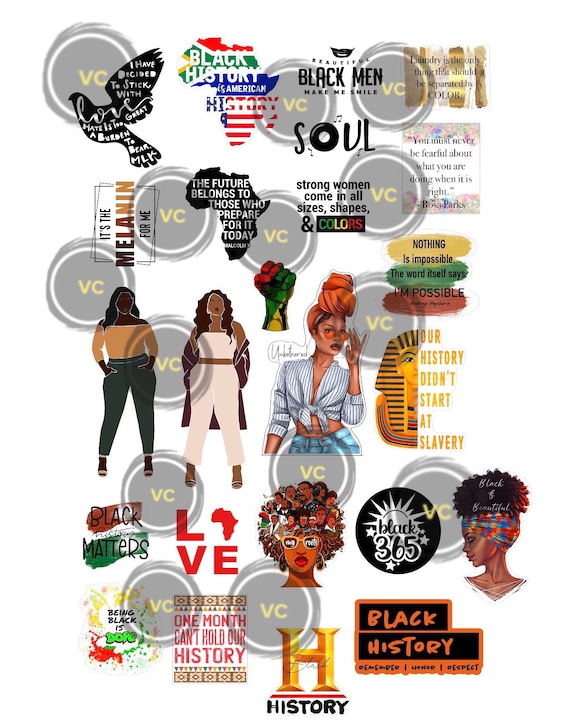 Black History Stickers Black History Month Planner Stickers - Etsy