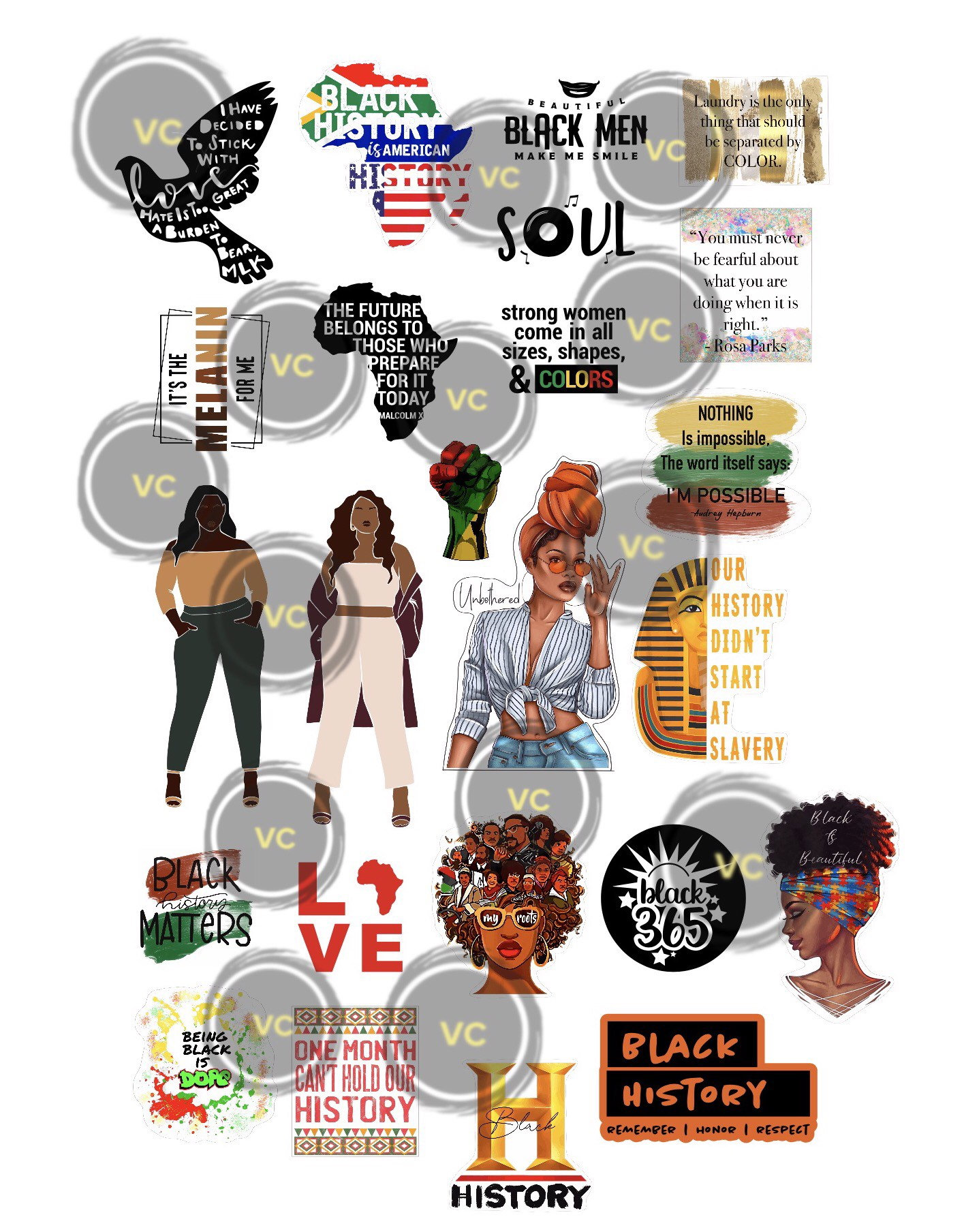 Black History Stickers - Black History Month Planner Stickers - African ...