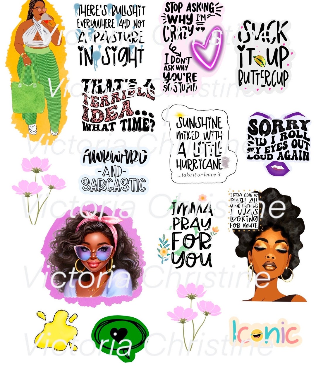 Straight Facts Sticker Pack - Handmade African American Stickers ...
