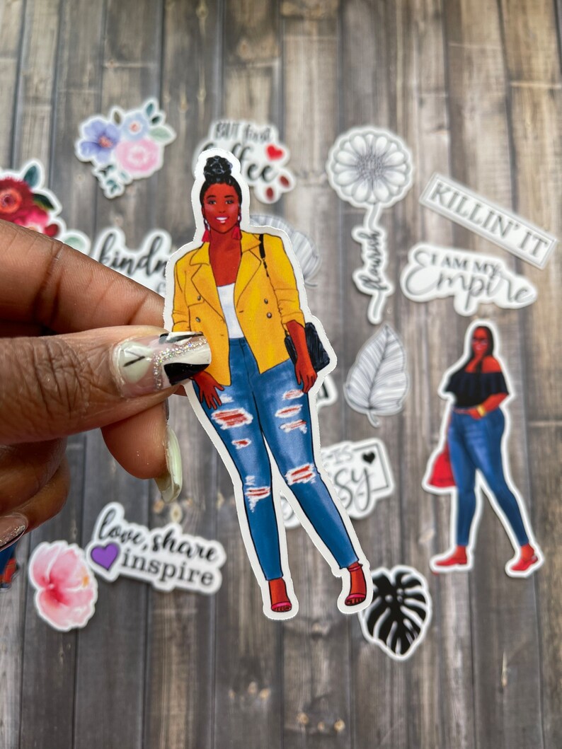Planner Trio Sticker Pack - Black Woman Planner Stickers - African ...