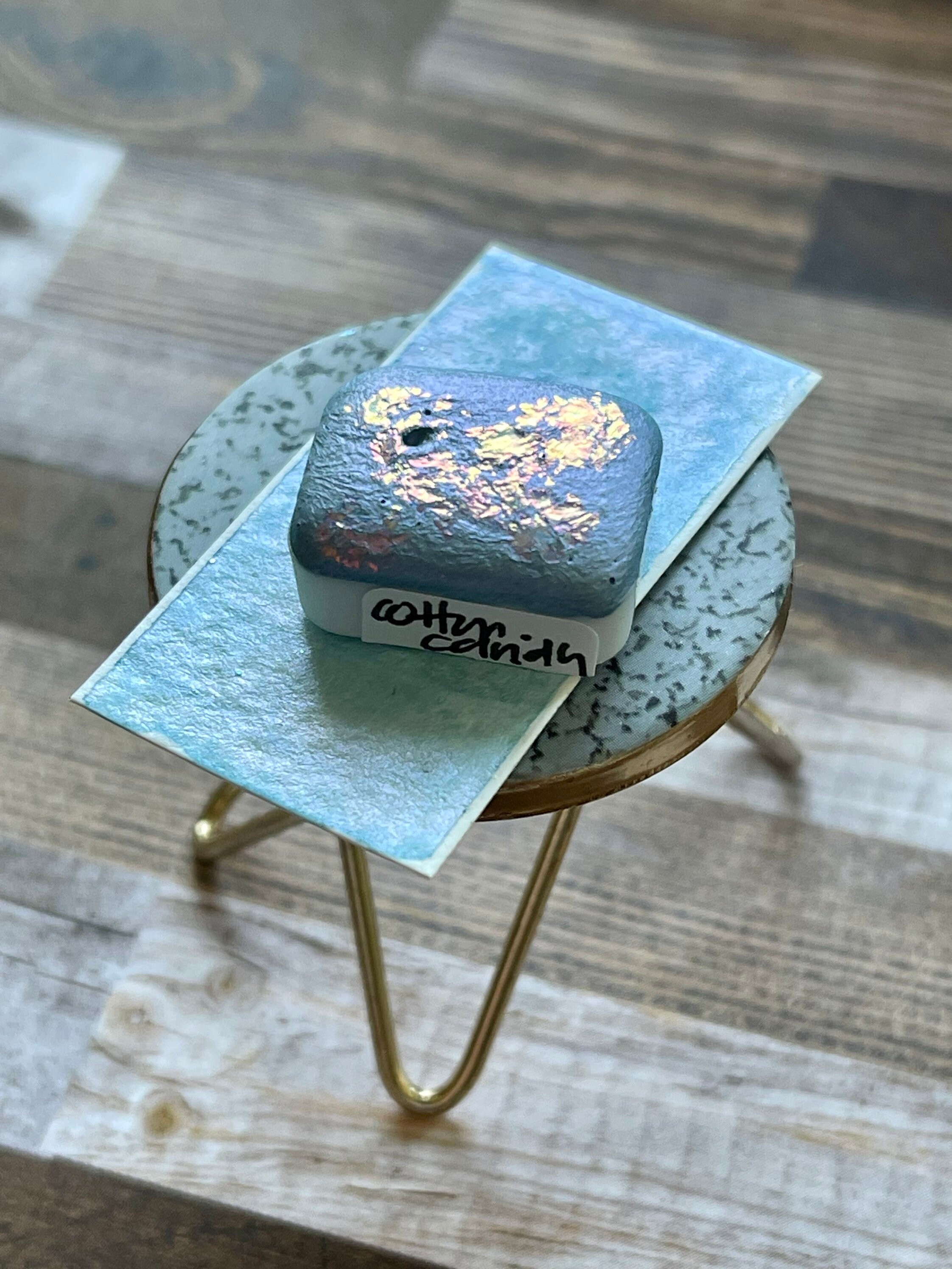 Cotton Candy Metallic Blue Watercolor Paint Handmade - Etsy