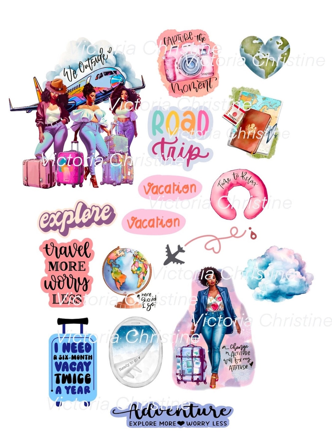 We Outside Sticker Pack - Handmade African American Travel Stickers ...