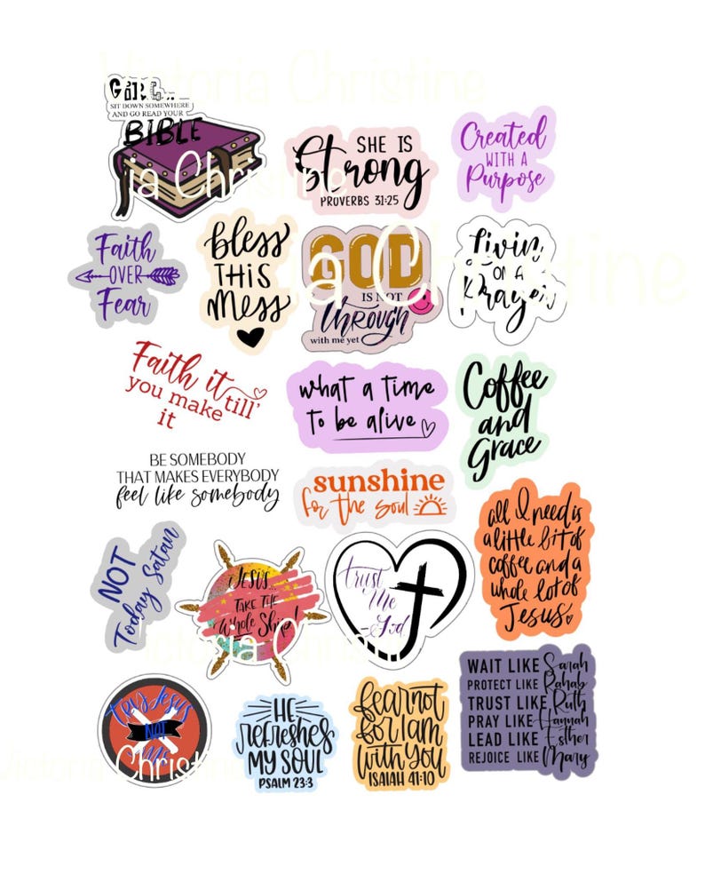 Religious Sayings - Black Girl Planner Stickers - Handmade Jesus ...