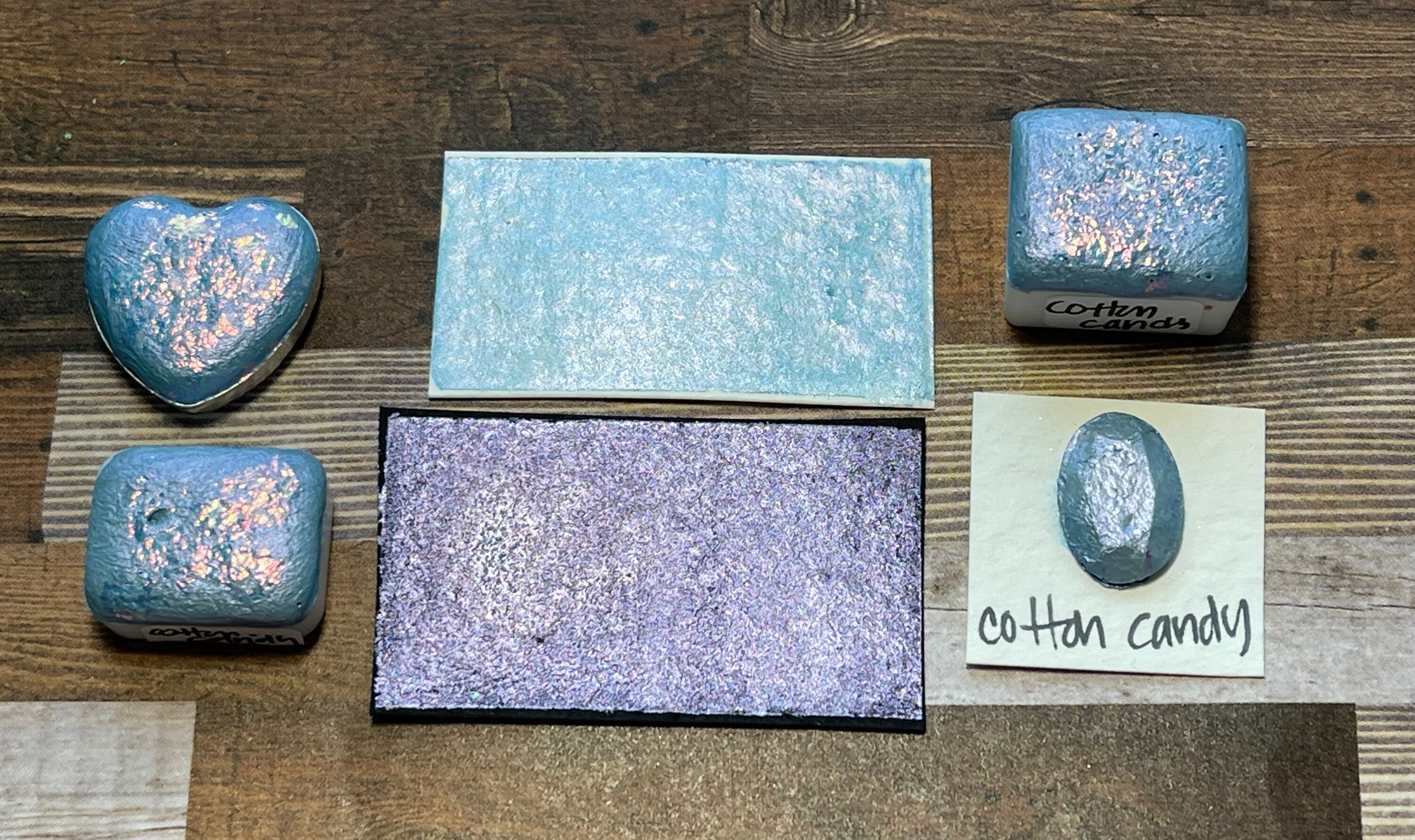 Cotton Candy Metallic Blue Watercolor Paint Handmade - Etsy