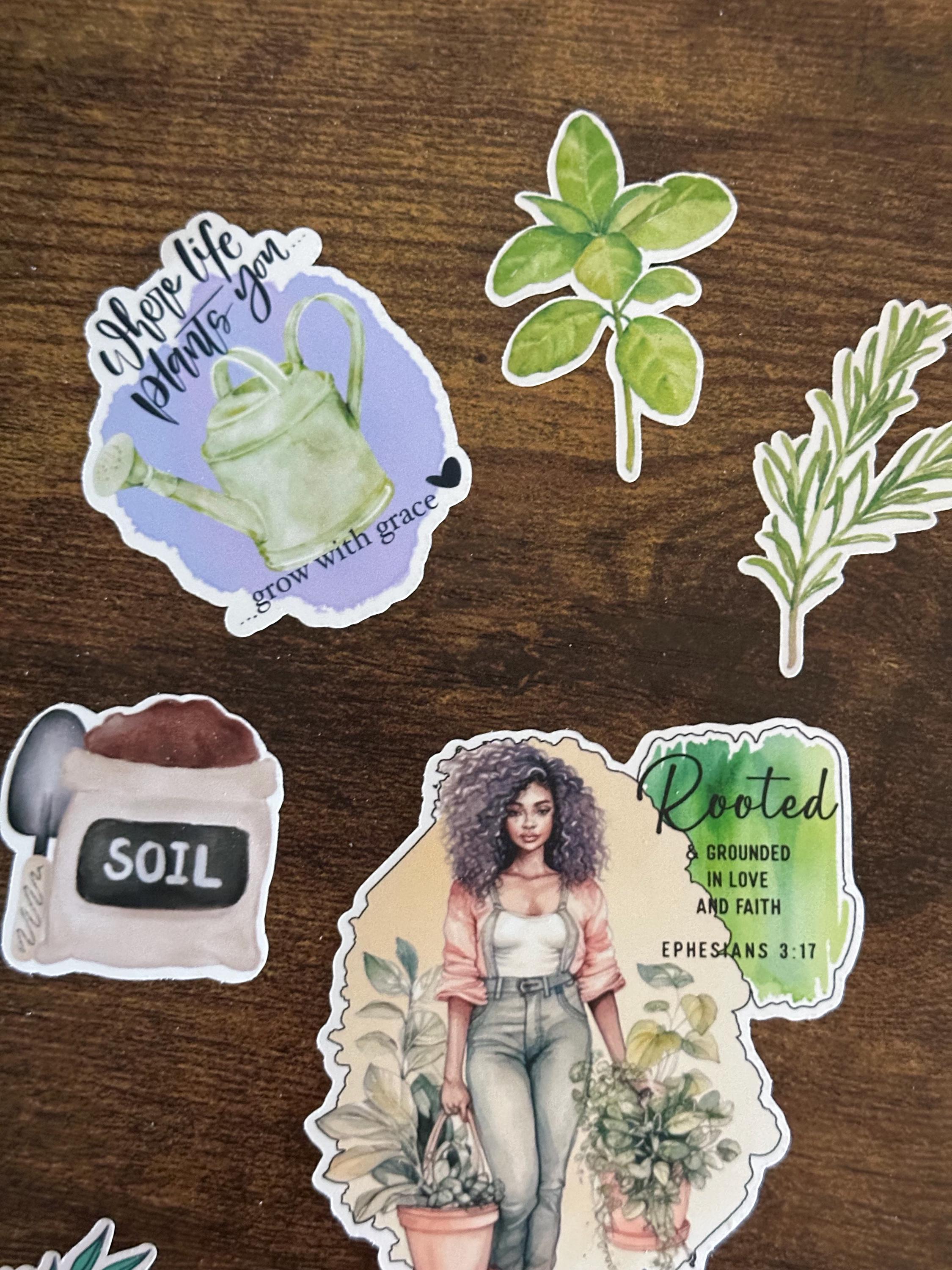 Plant the Roots Sticker Pack - Black Girl Plant Stickers - Handmade ...