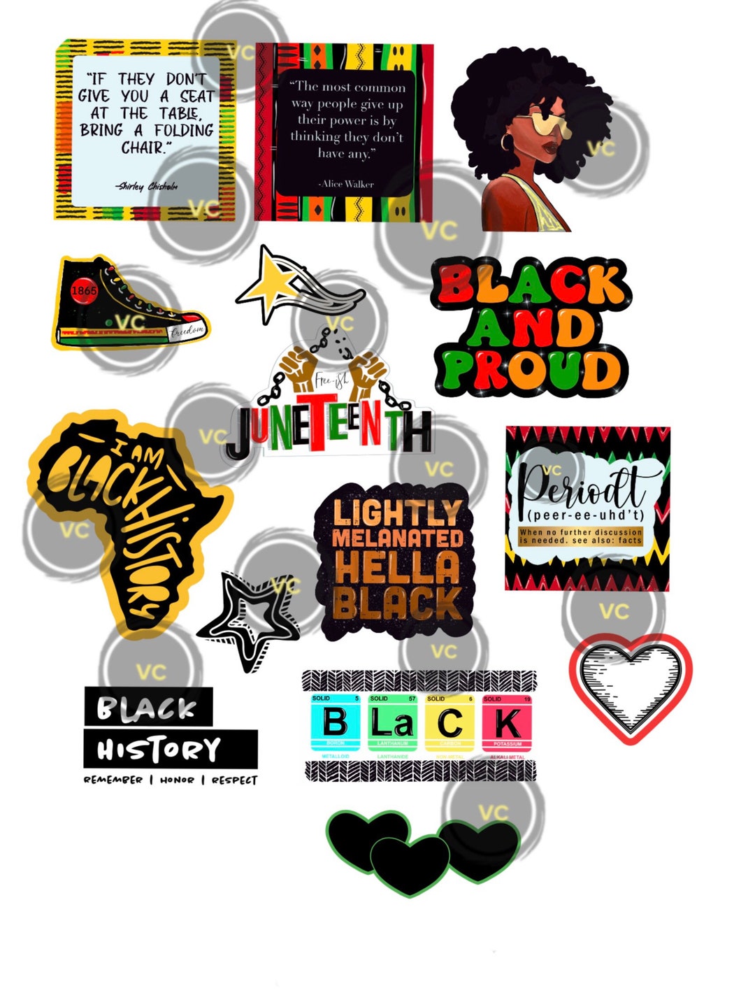 Watercolor Planner Stickers African American Black Woman Handmade ...