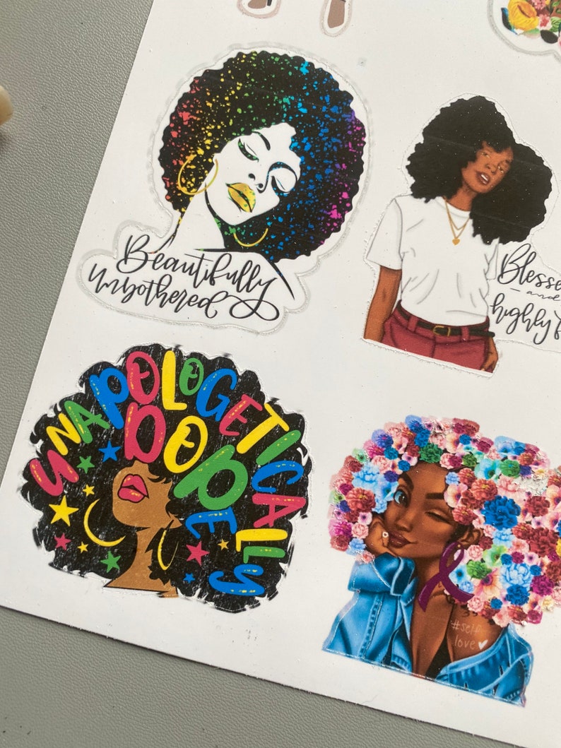 Phenomenal Woman Sticker Pack - Black Woman Planner Stickers - Handmade ...