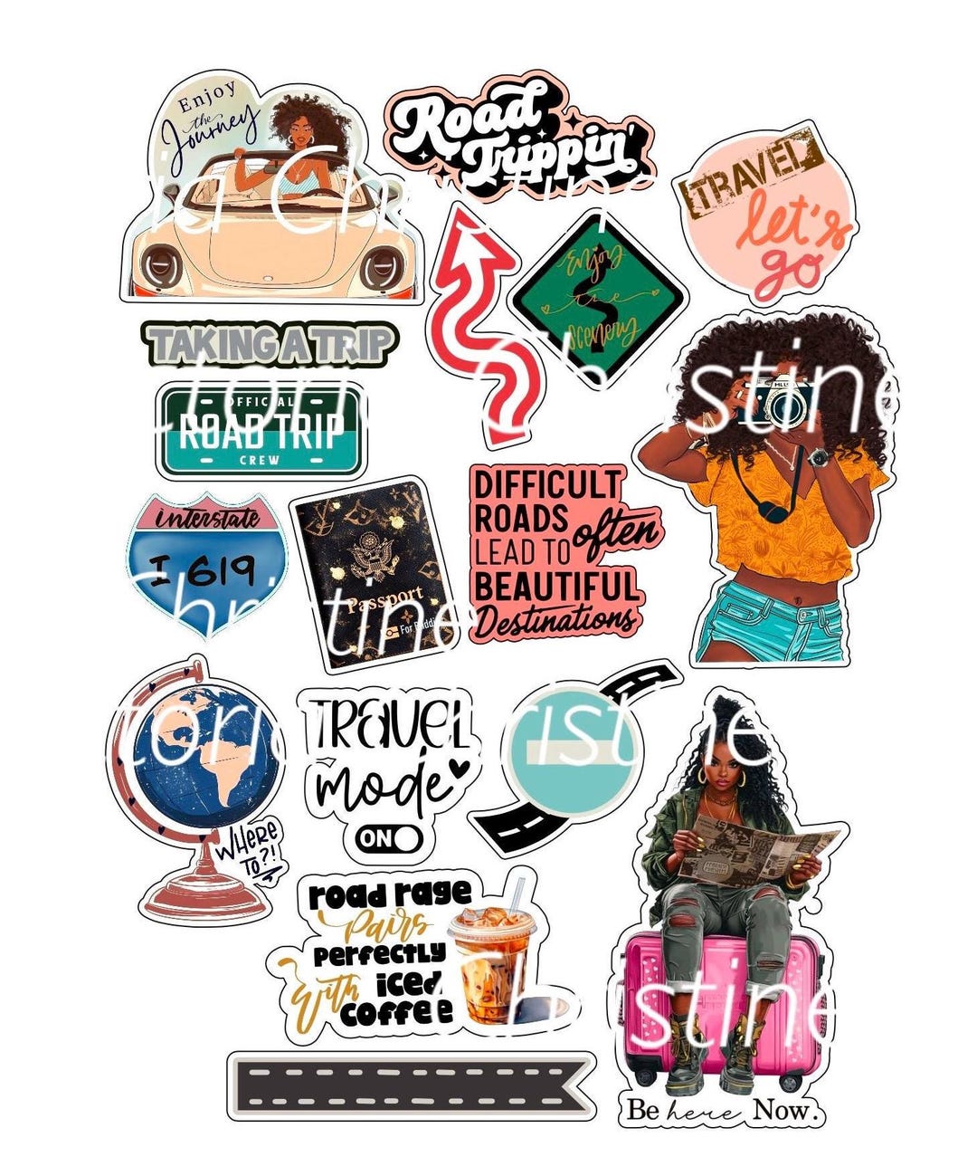 Road Trippin’ Sticker Pack - Handmade African American Travel Stickers ...