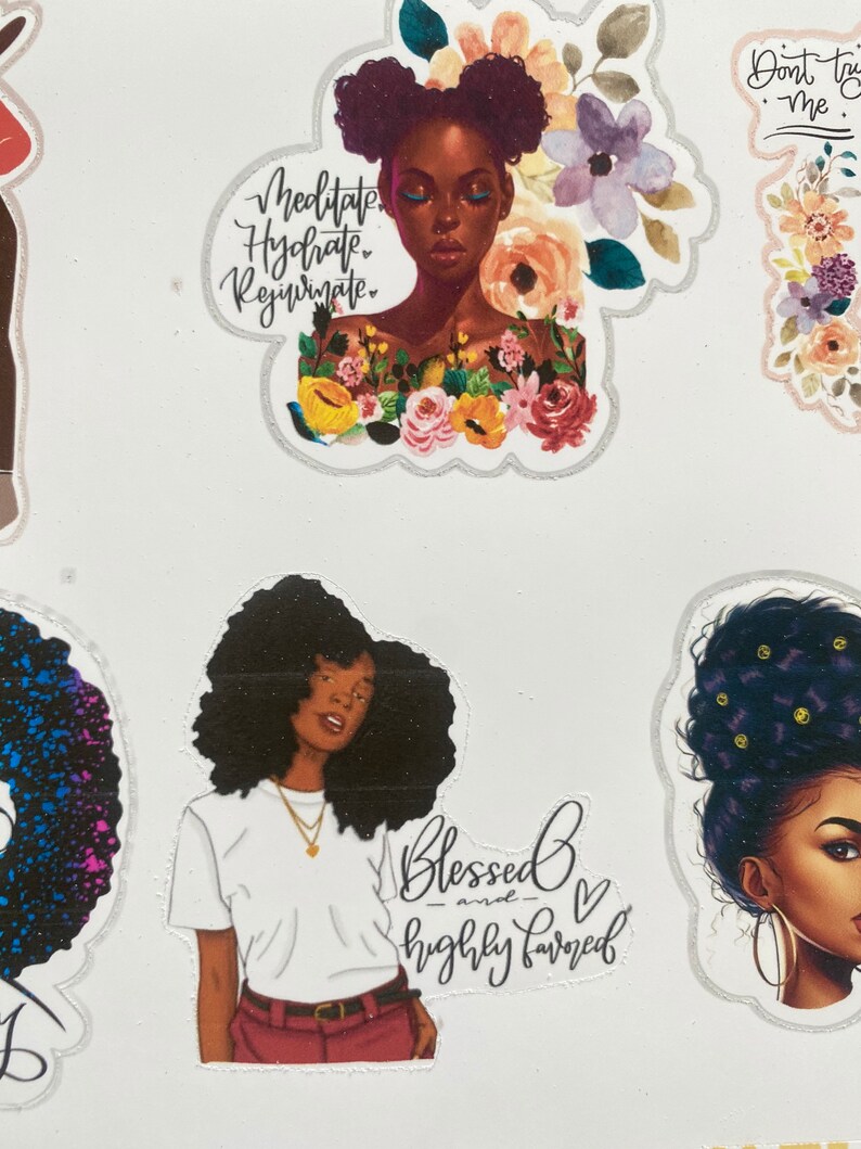 Phenomenal Woman Sticker Pack - Black Woman Planner Stickers - Handmade ...