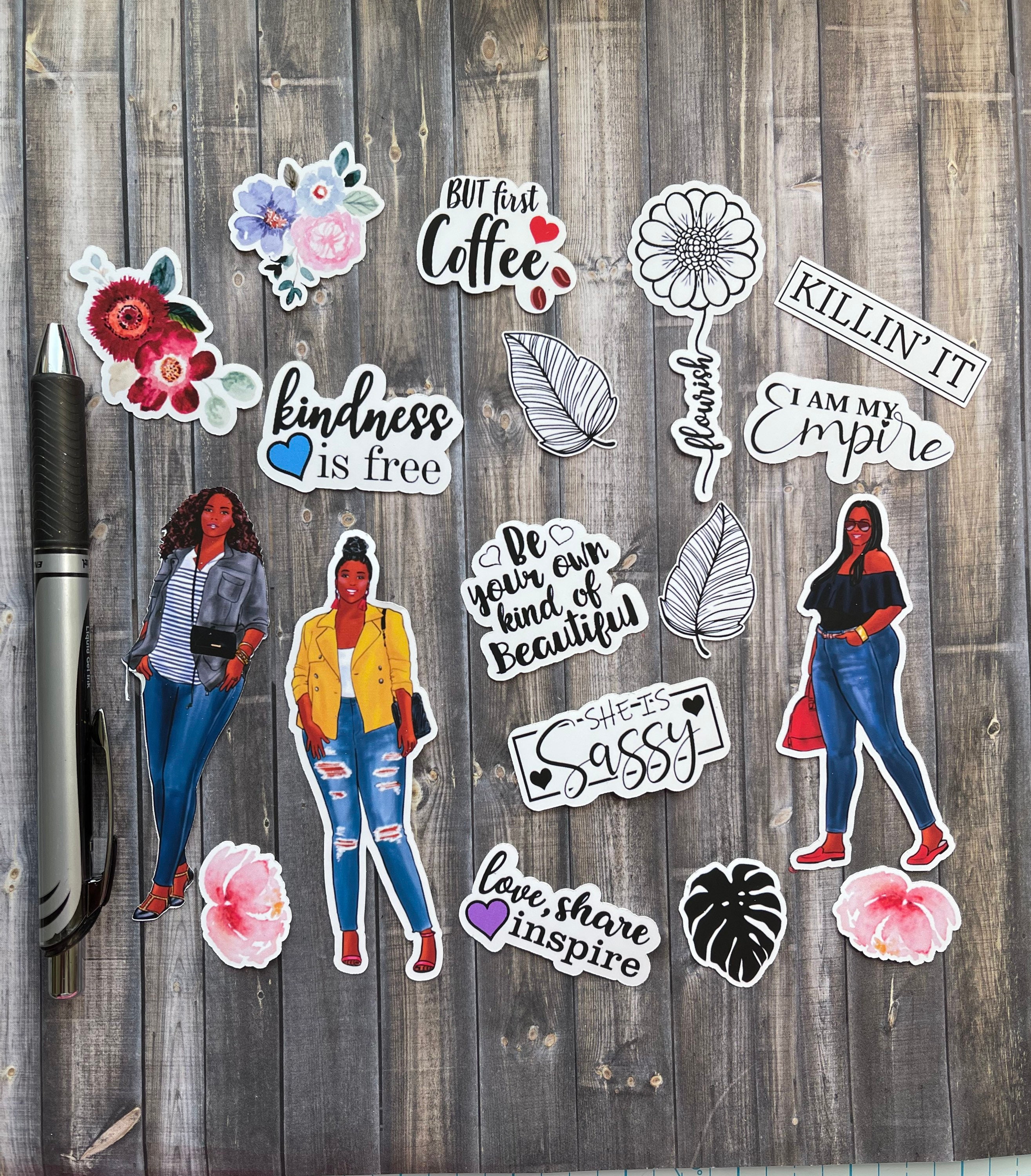 Planner Trio Sticker Pack - Black Woman Planner Stickers - African ...