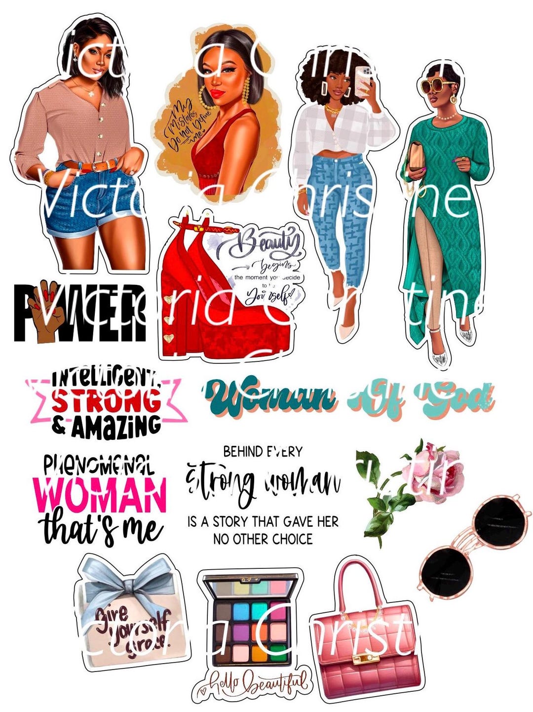 I Am Sticker Pack - Black Girl Stickers - Handmade African American ...