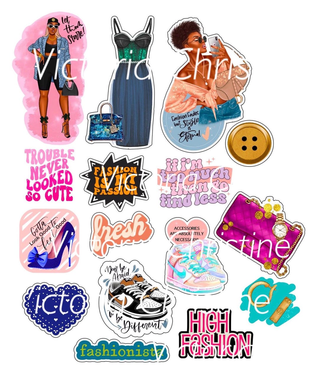 Check My Fit Sticker Pack - Handmade African American Stickers - Black ...