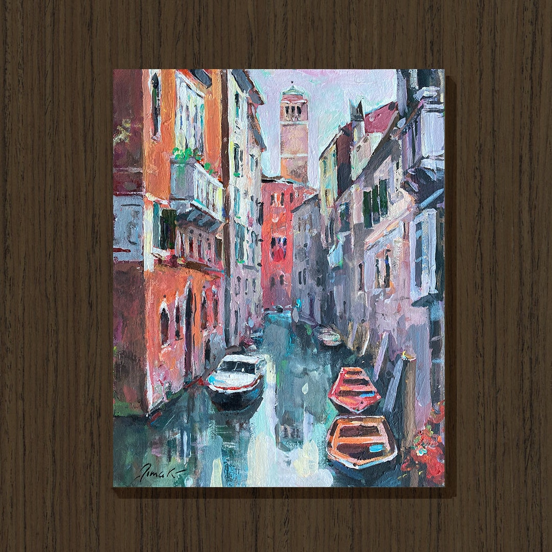 VENICE CANAL Original Oil Painting on 20x16 Canvas by Dima K Italian ...