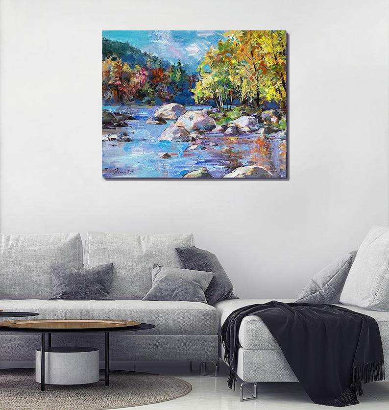 FALL LANDSCAPE Original Painting on 24x30 Canvas by Dima K Nature ...