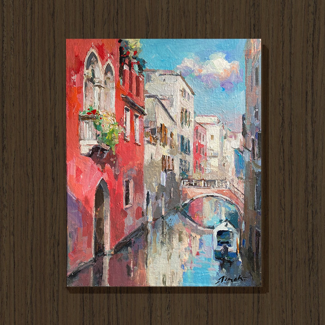 VENICE STREET Original Oil Painting on 20x16 Canvas by Dima K Italian ...