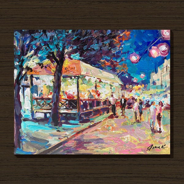 Cafe Painting - Etsy