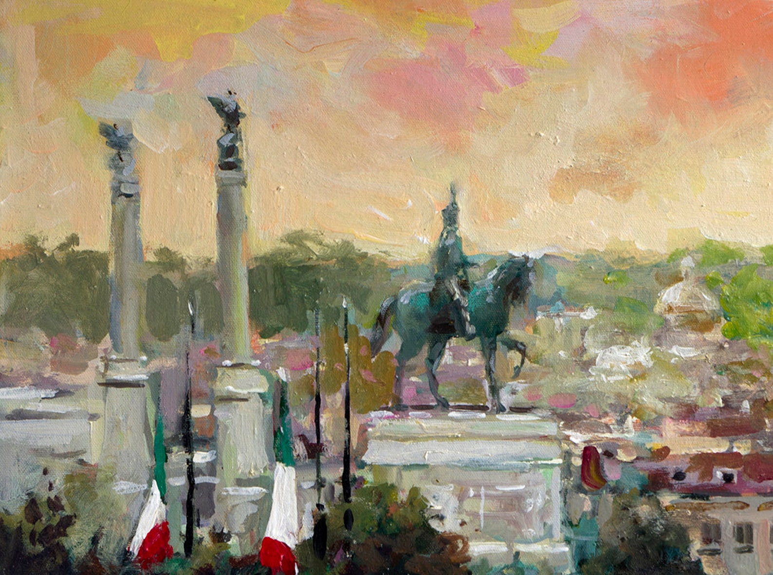 ROME ITALY Original Oil Painting on 16x20 Canvas by Dima K Landscape ...
