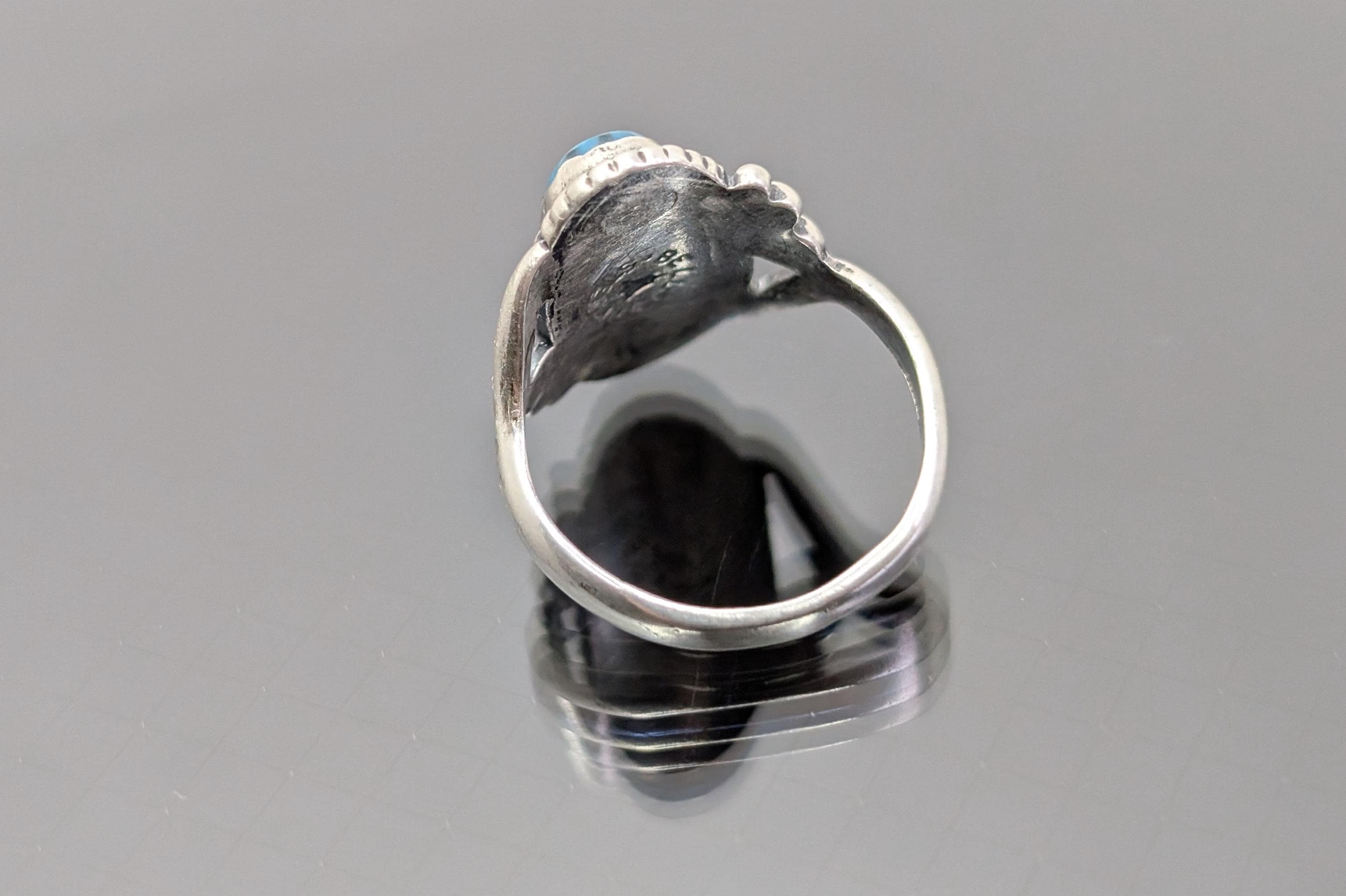 Vintage Bell Trading Post Turquoise Ring: Sterling Silver Southwestern ...
