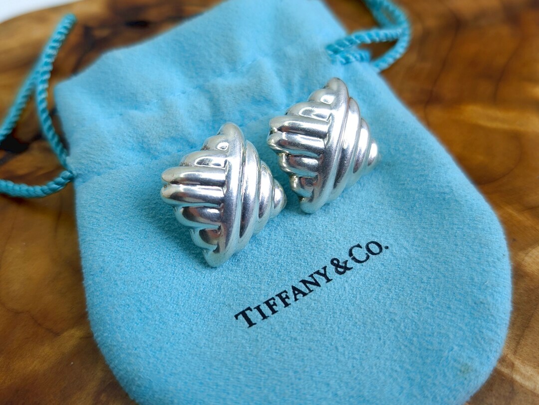 Rare Authentic Tiffany & Co Mexico Ribbed Puffed Sterling Silver Square ...