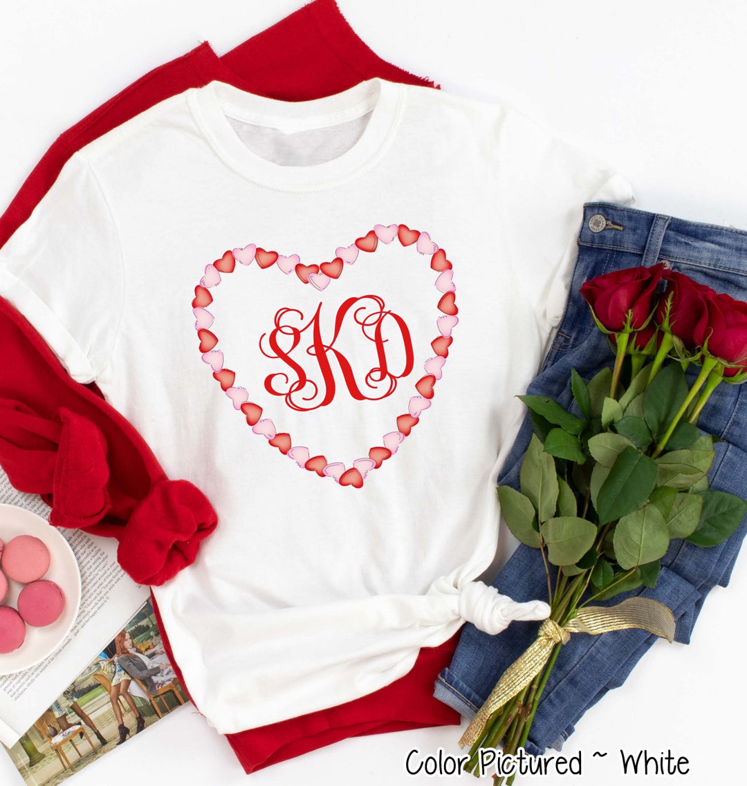 Custom Monogram Valentines Day Shirt, XOXO Valentine Tee, Girls ...