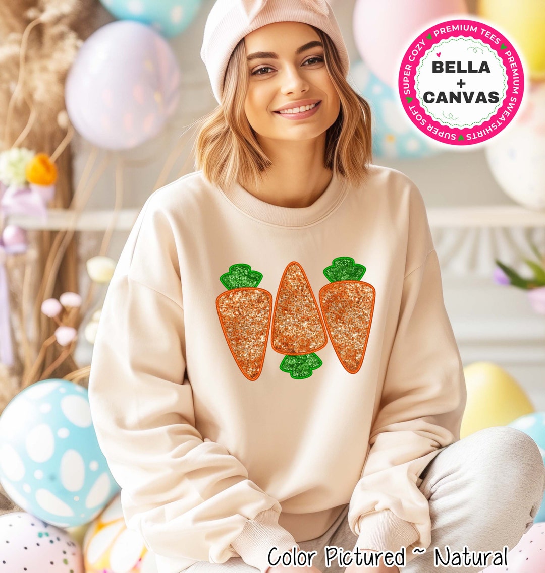 Faux Sequin Easter Carrot Sweater for Women Happy Easter Shirt, Carrot ...