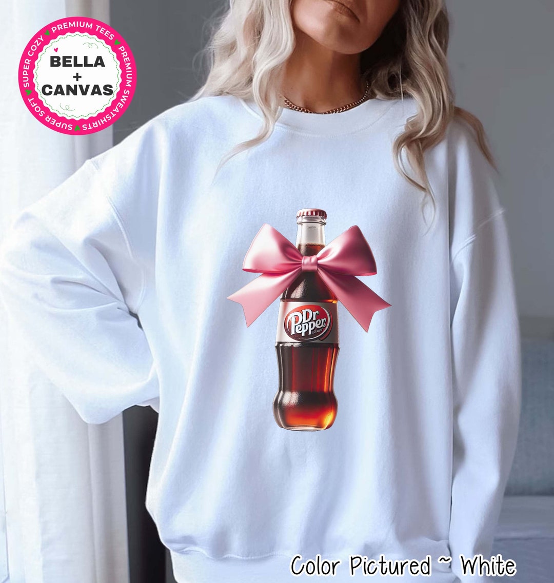 Coquette Dr Pepper Sweatshirt, Pink Bow Dr Pepper Shirt, Preppy Pink ...