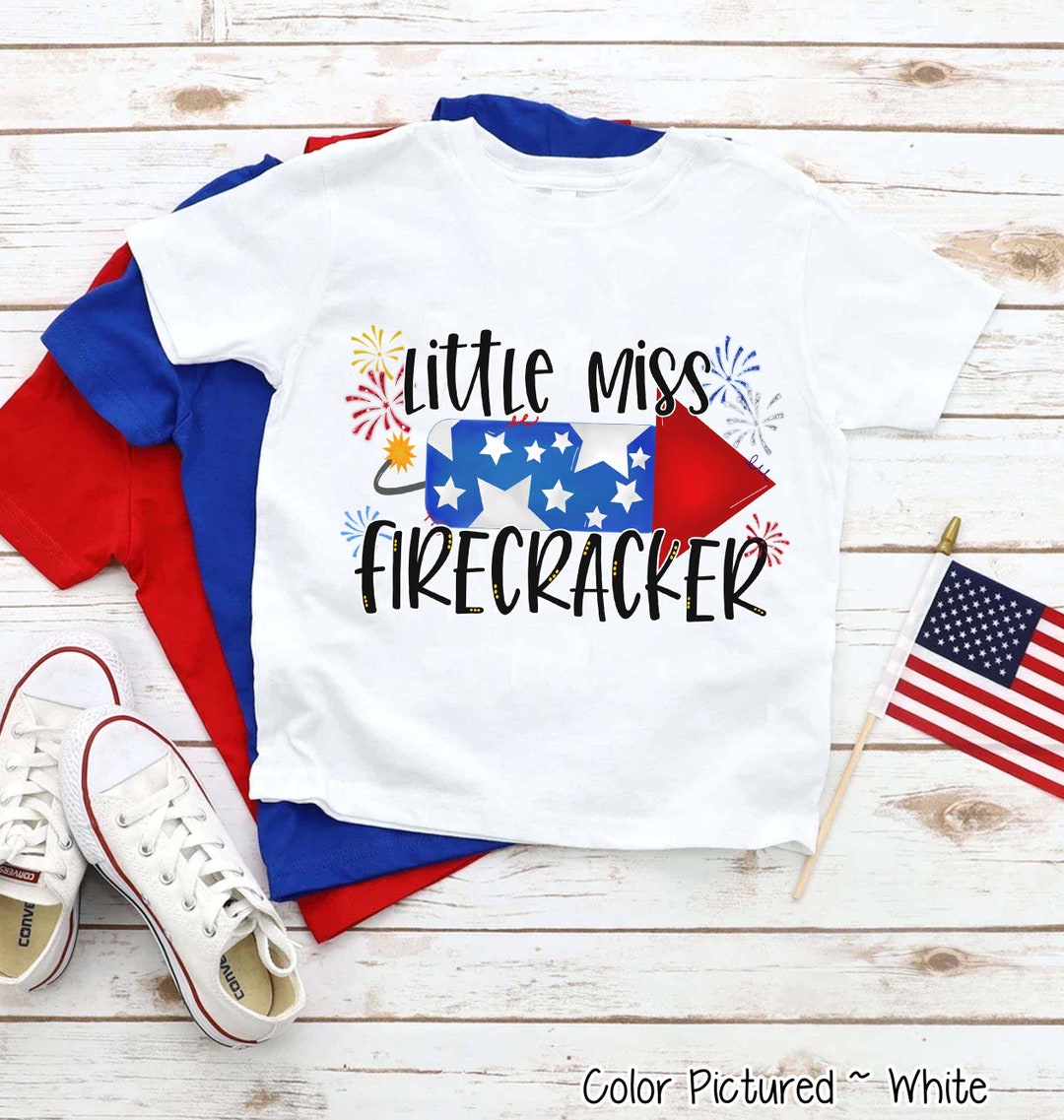 Little Miss Firecracker Patriotic Shirt, Toddler Patriotic Shirt, Girls ...