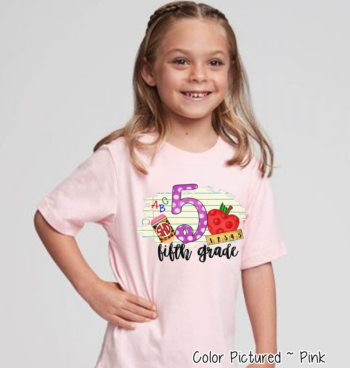 Personalized Back to School Shirt Monogram Shirt 5th Grade - Etsy