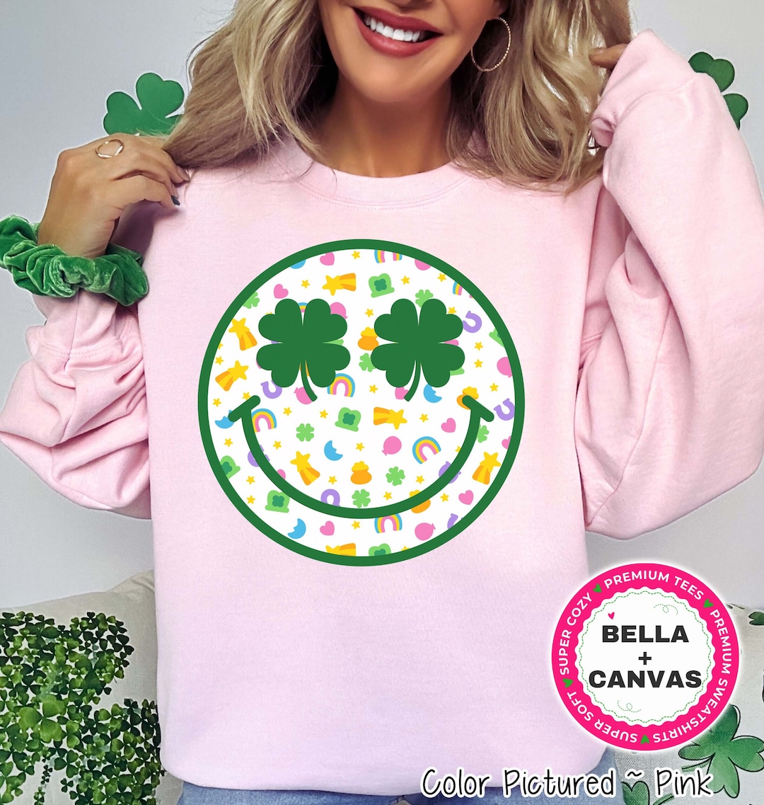 Lucky Charms Smile Shamrock Sweater, Cute St Patricks Day Shirt for ...