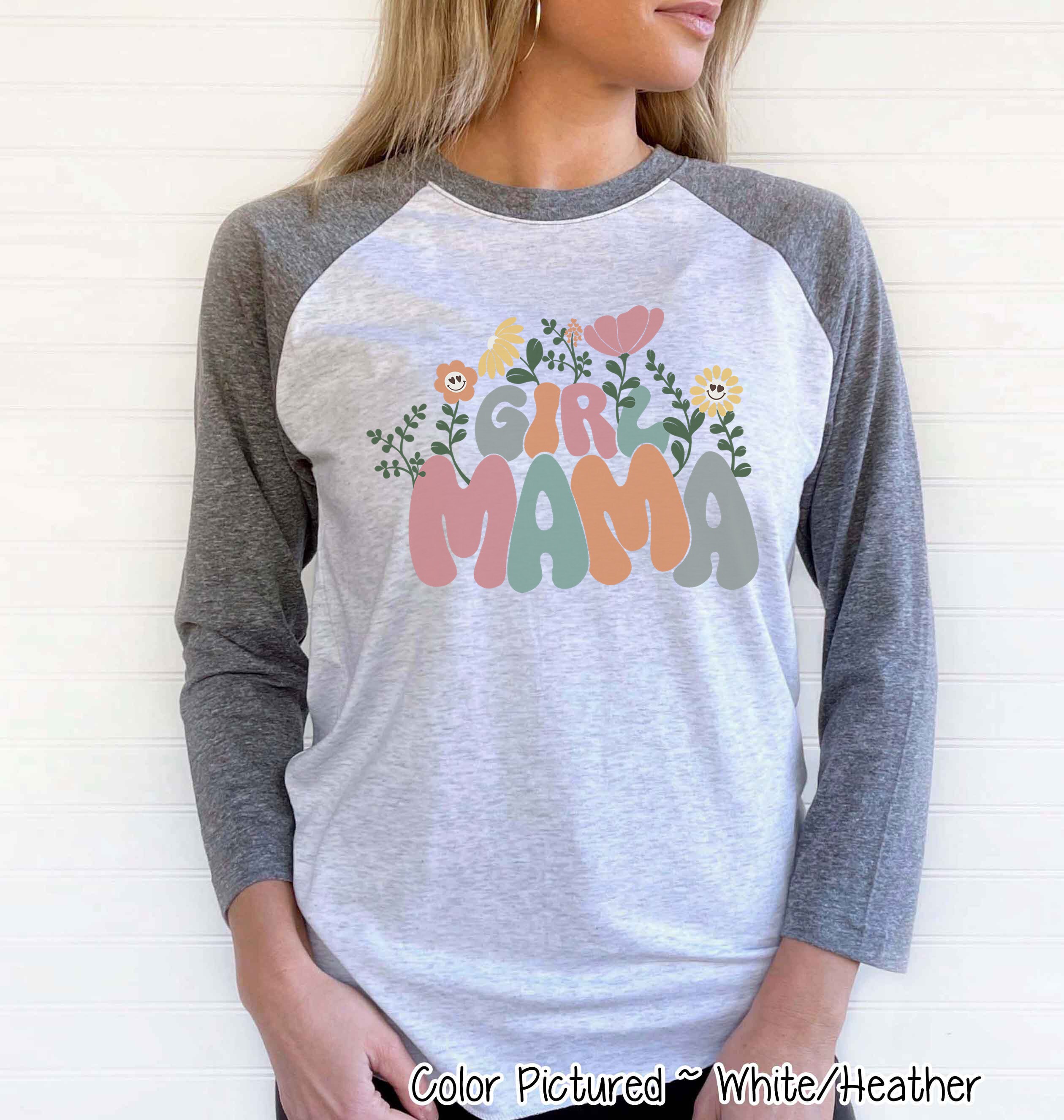 Retro Floral Girl Mama Shirt, Custom Girl Mama Shirt, Gift for Girl ...