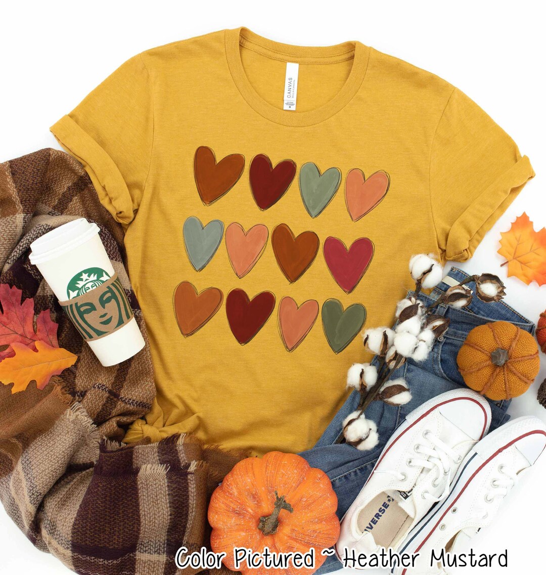 Fall Love Heart Shirt, Love Fall Y'all Shirt, Pumpkin Shirt, Hello ...
