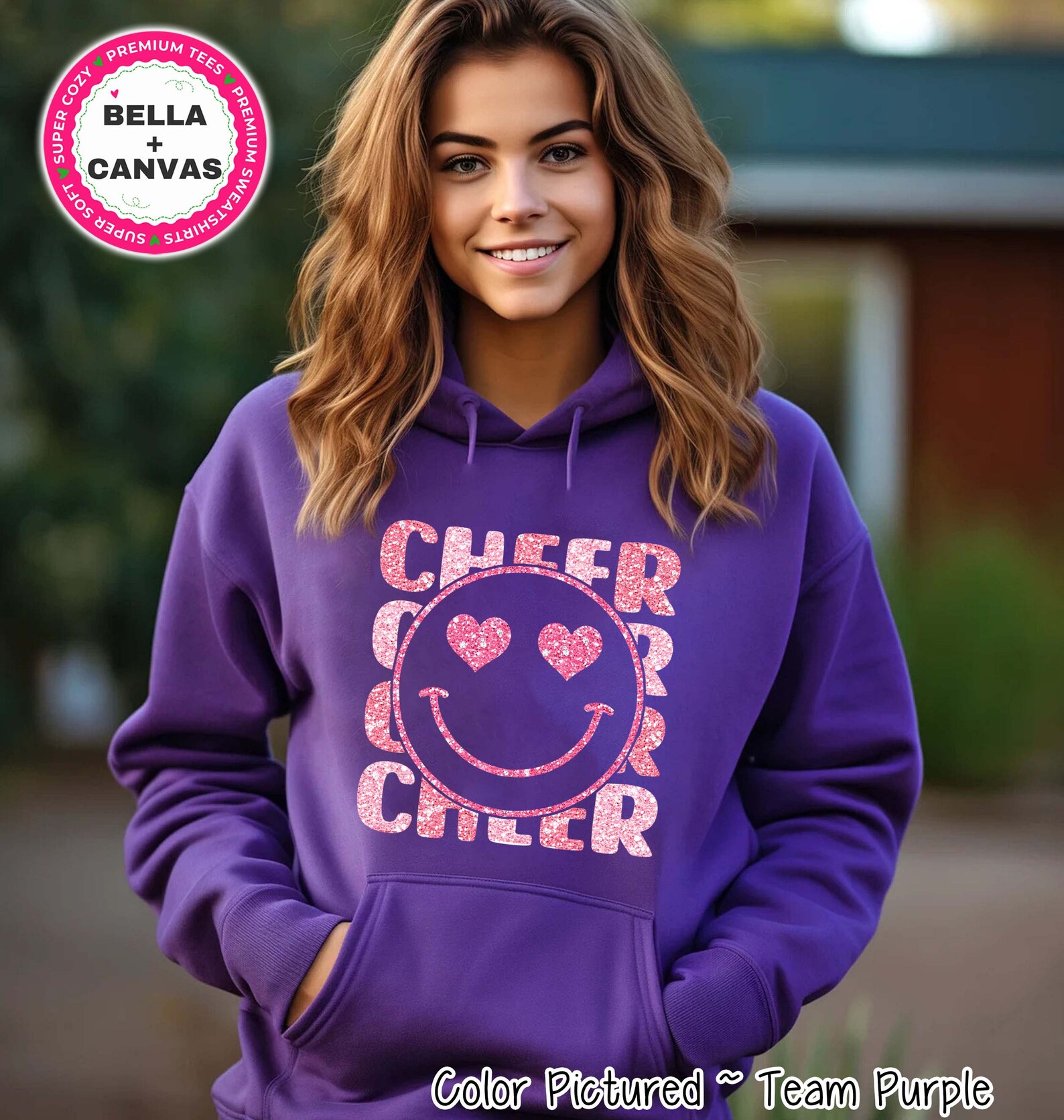 Faux Glitter Cheer Smile Valentine Sweater, Preppy Cheerleader ...