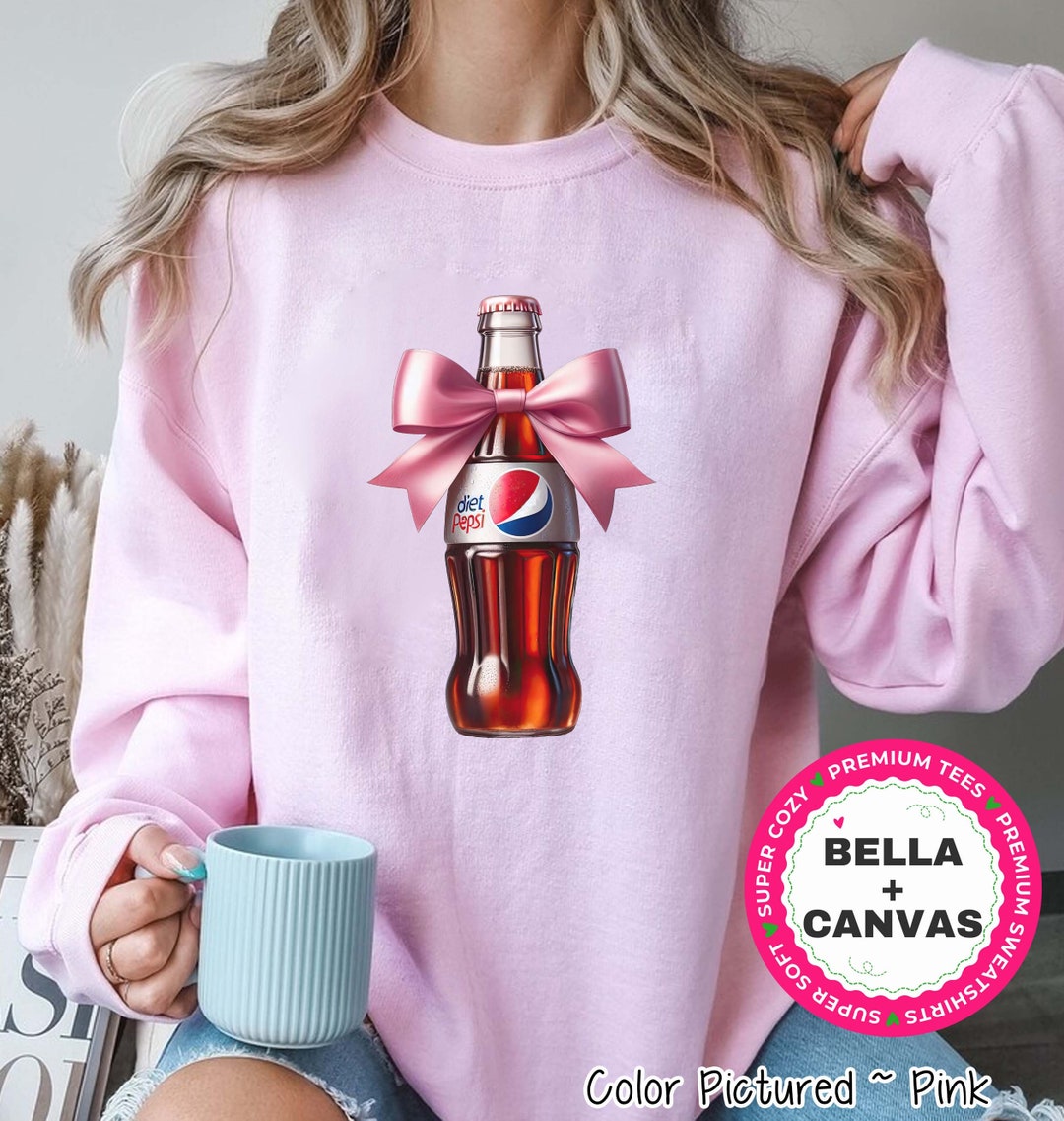 Coquette Diet Pepsi Sweatshirt, Pink Bow Diet Pepsi Shirt, Preppy Pink ...