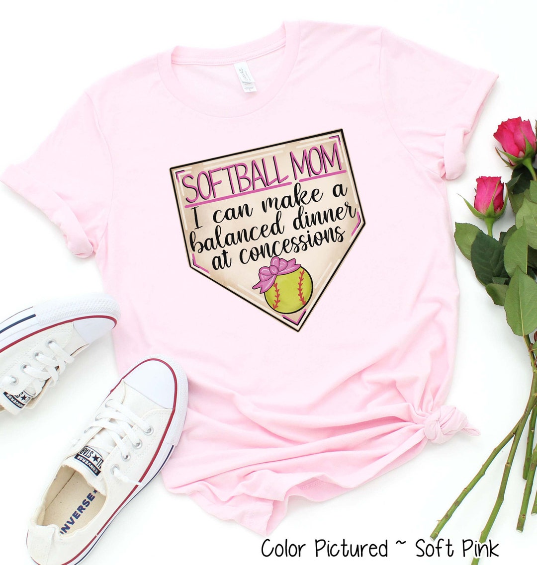Pink Cute Softball Mom Shirt, Funny Softball Mom Shirt, Cute Softball T ...