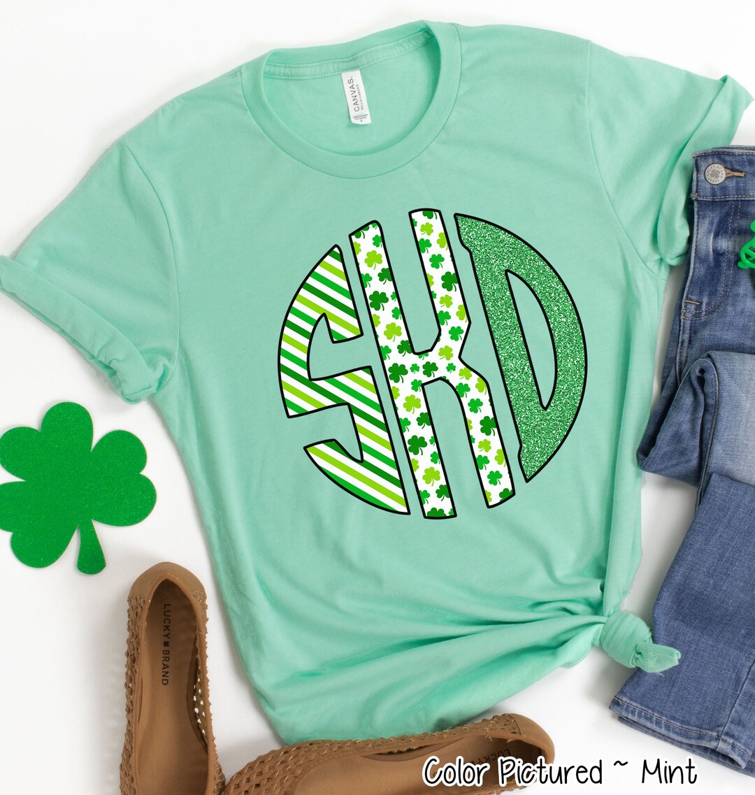 Big Monogram St Patrick's Day Shirt,personalized Shamrock Shirt,saint ...