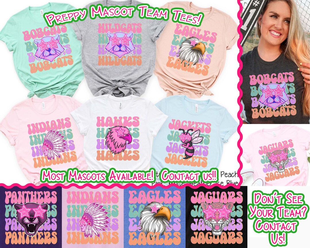 Preppy Star Eyes Favorite Team Tshirt, Team Mascot Shirt, School Team ...