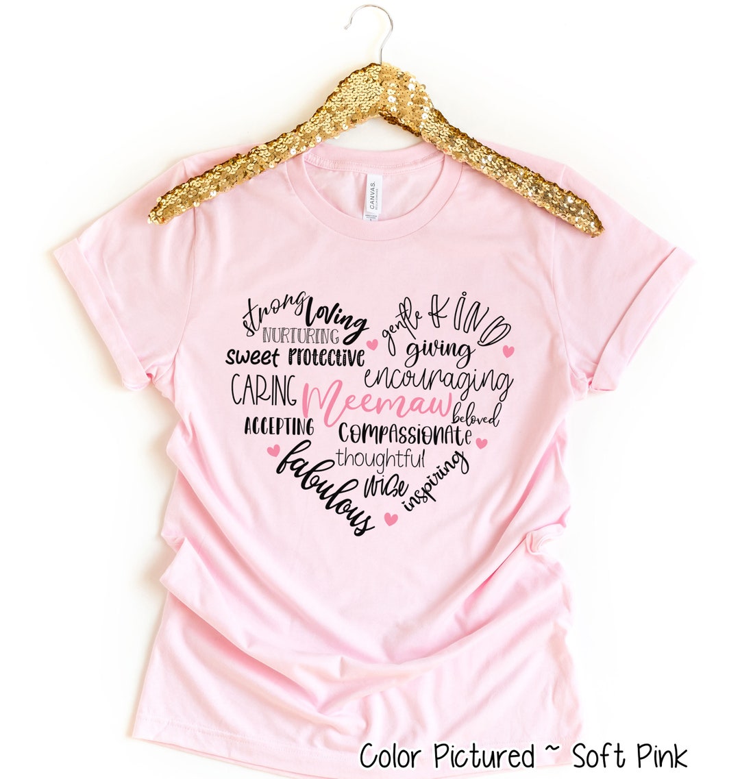 Typography Heart Meemaw Shirt, Custom Meemaw Shirt, Meemaw Cute T Shirt ...