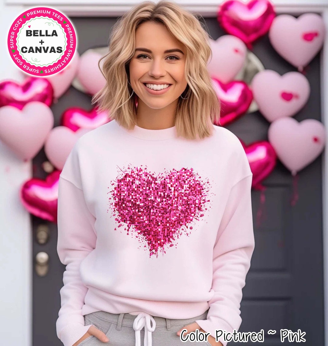 Faux Sequin Heart Valentine Sweater, Be Mine Sweatshirt, Conversation Hearts Shirt, XOXO Hoodie ...