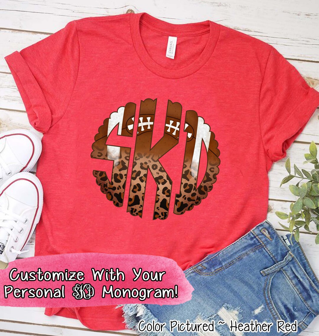 Big Monogram Football Shirt, Game Day Shirt, Football Fan Shirt, Gift ...