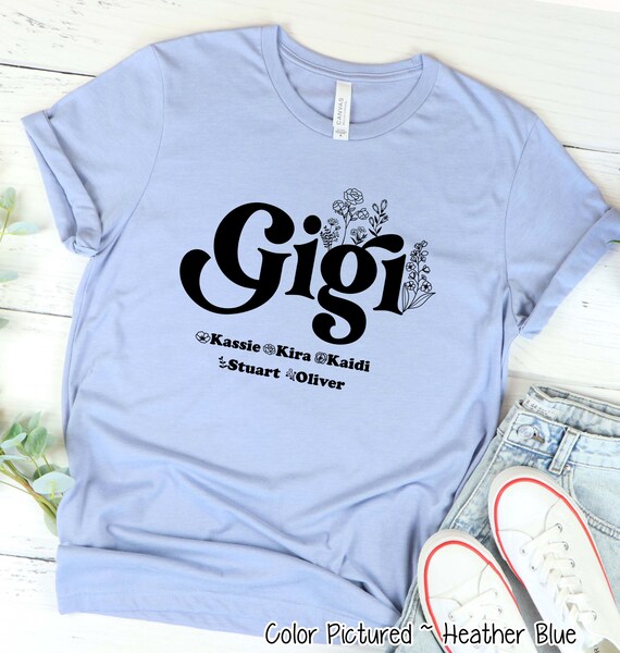 Personalized Floral Gigi Shirt With Kids Names Custom Gigi | Etsy
