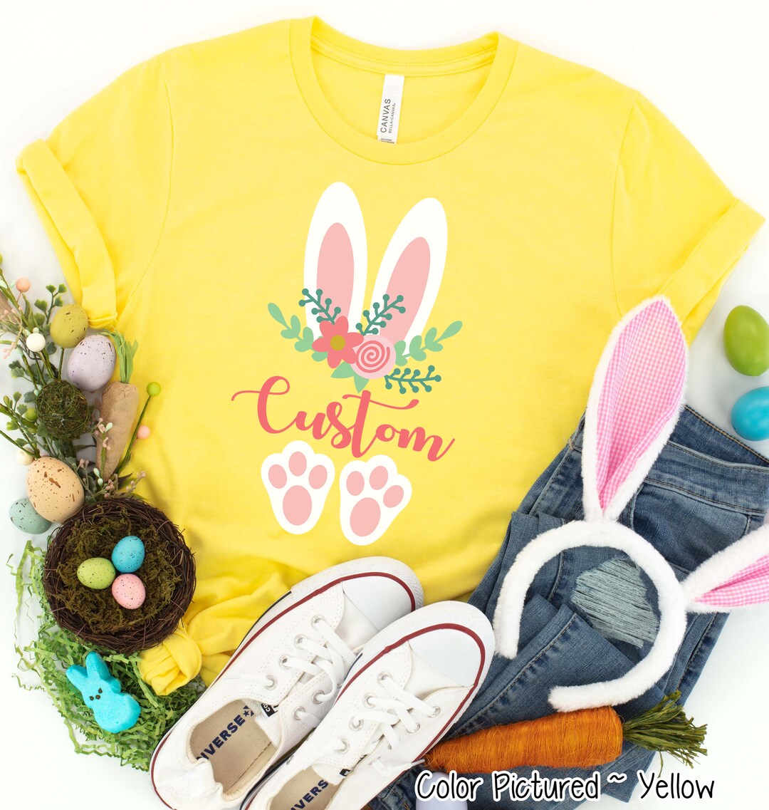 Personalized Custom Name Bunny Ears Easter Shirt, Easter Gift, Easter ...