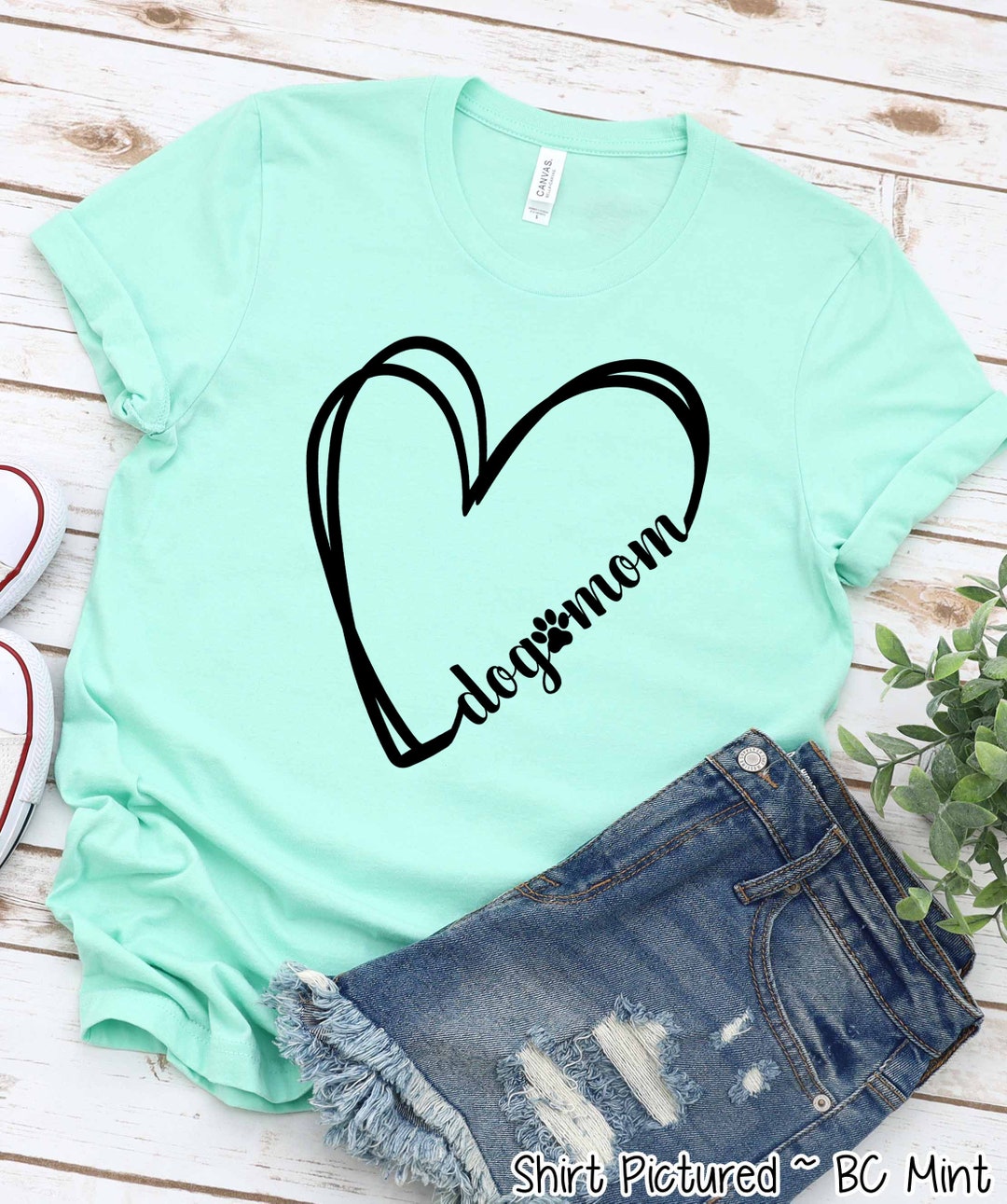 Heart Outline Cute Dog Mom Shirt, Dog Mom Gift Ideas for Women, Dog ...